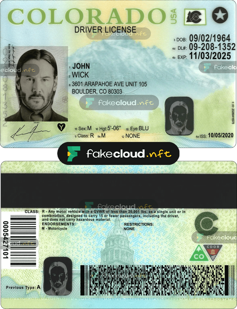 Colorado Driver License NEW Template 1200DPI - Satoshipsd